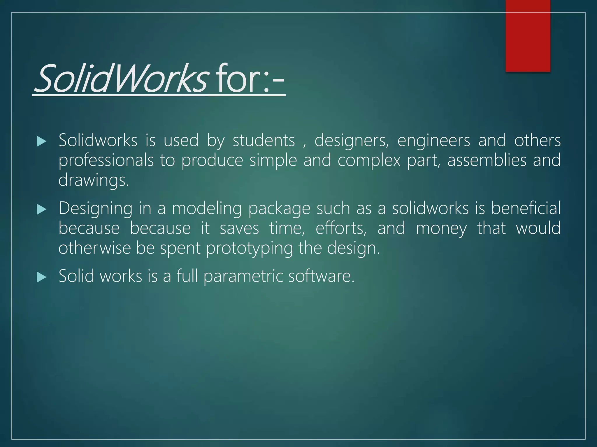Presentation on Solidworks | PPTX
