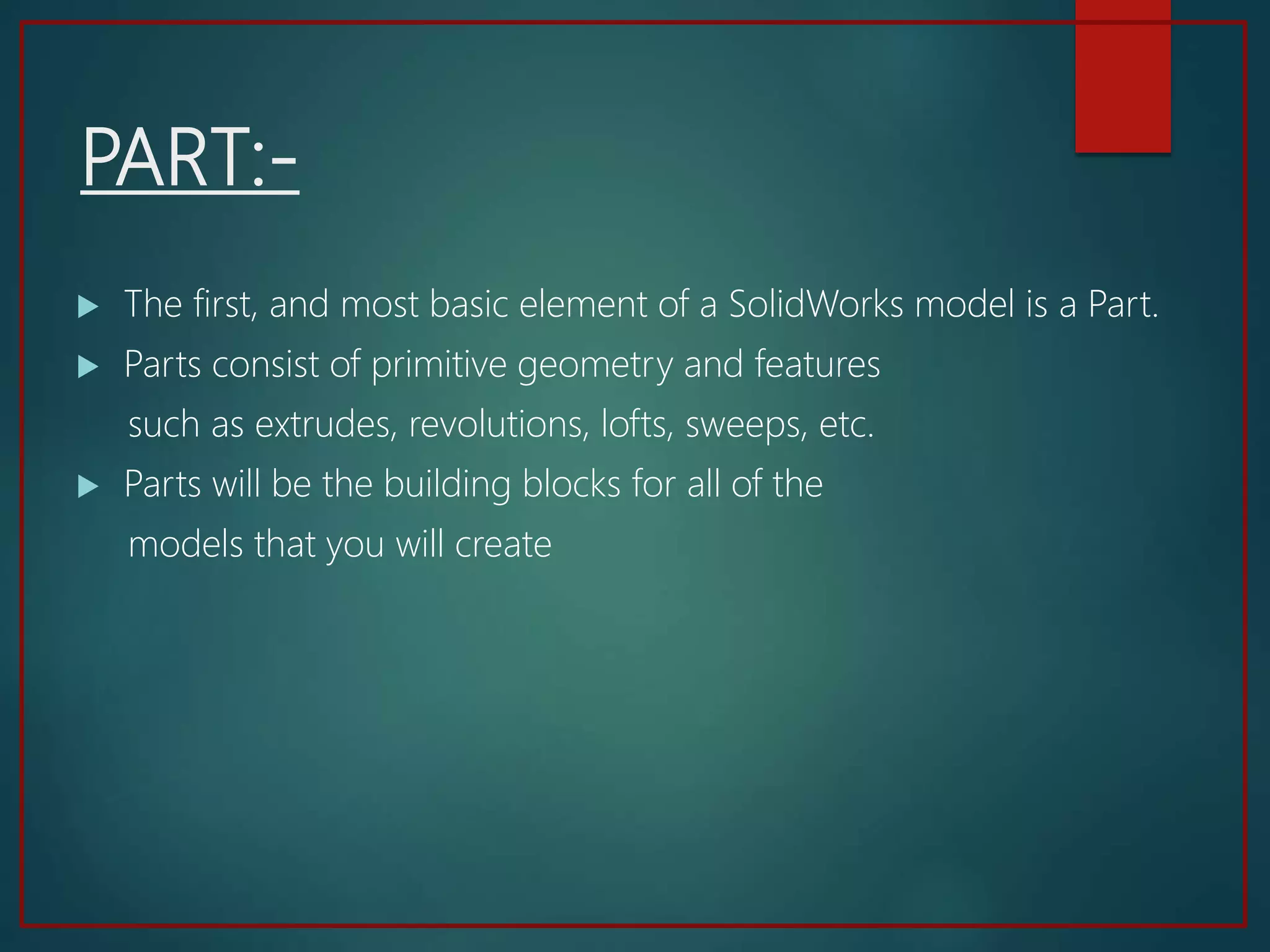 Presentation on Solidworks | PPTX