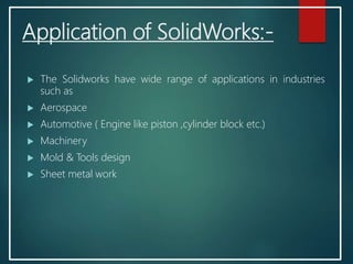Presentation on Solidworks | PPTX