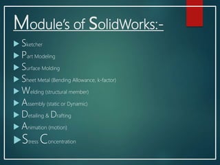 Presentation on Solidworks | PPTX
