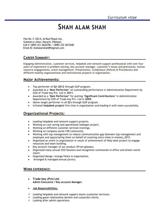 Shahs Resume | PDF
