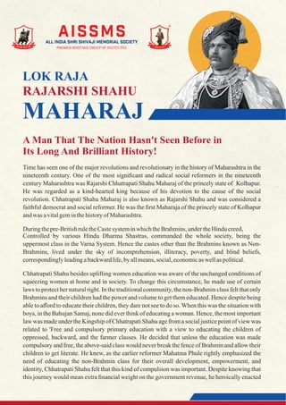 Shahu-Maharaj- AISSMS | PDF