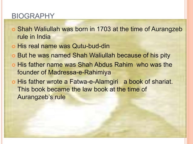 Shah waliullah’s | PPTX | Islam | Religion & Spirituality