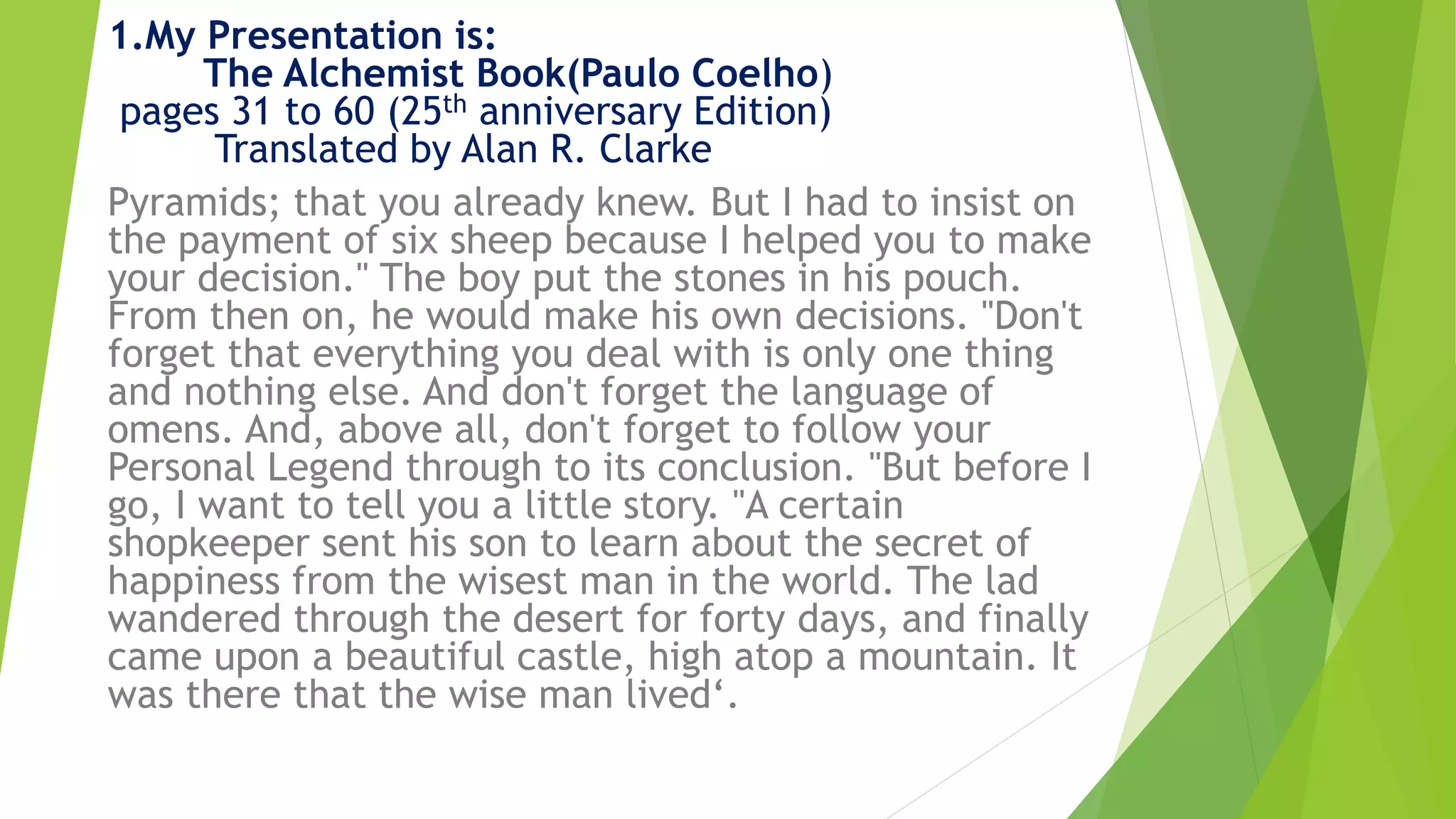 The alchemist | PPTX