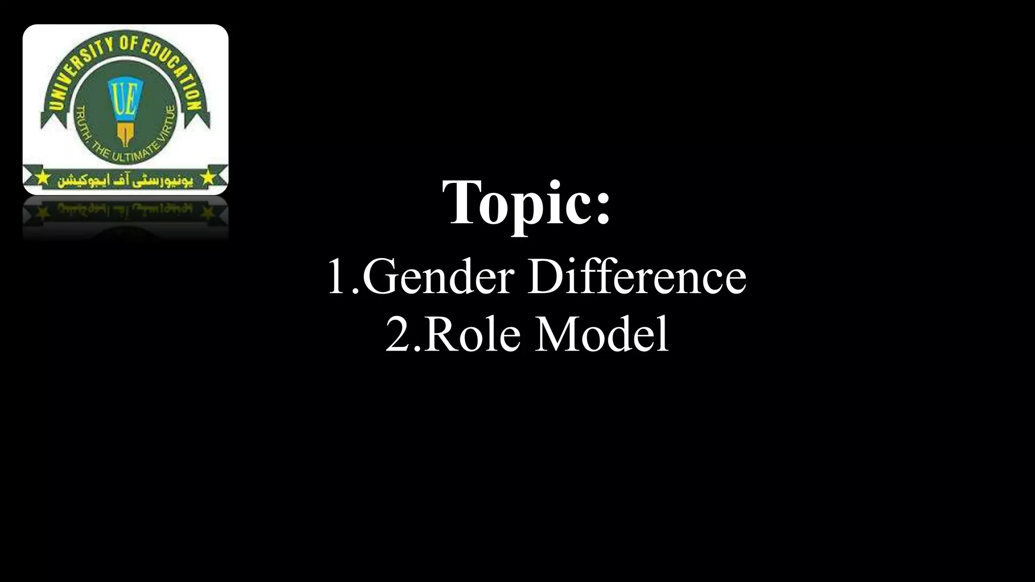 Gender difference & Role model | PPTX
