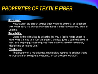 Properties Of Textile Fibers | PPTX