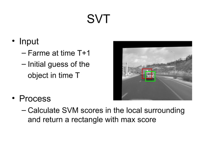 Shai Avidans Support Vector Tracking And Ensemble Tracking Ppt 