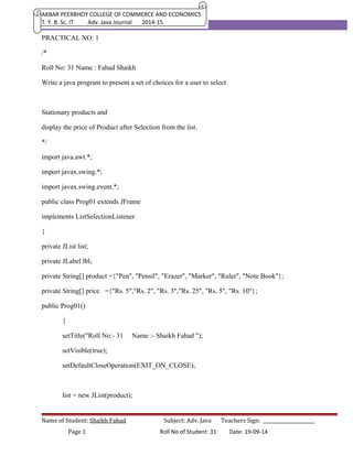 Advanced Java - Praticals | PDF