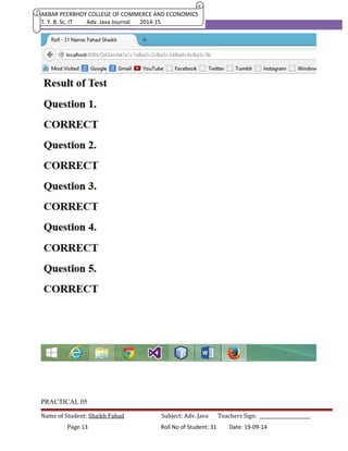 Advanced Java - Praticals | PDF