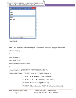 Advanced Java - Praticals | PDF