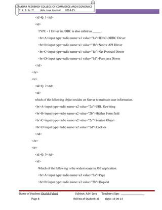 Advanced Java - Praticals | PDF
