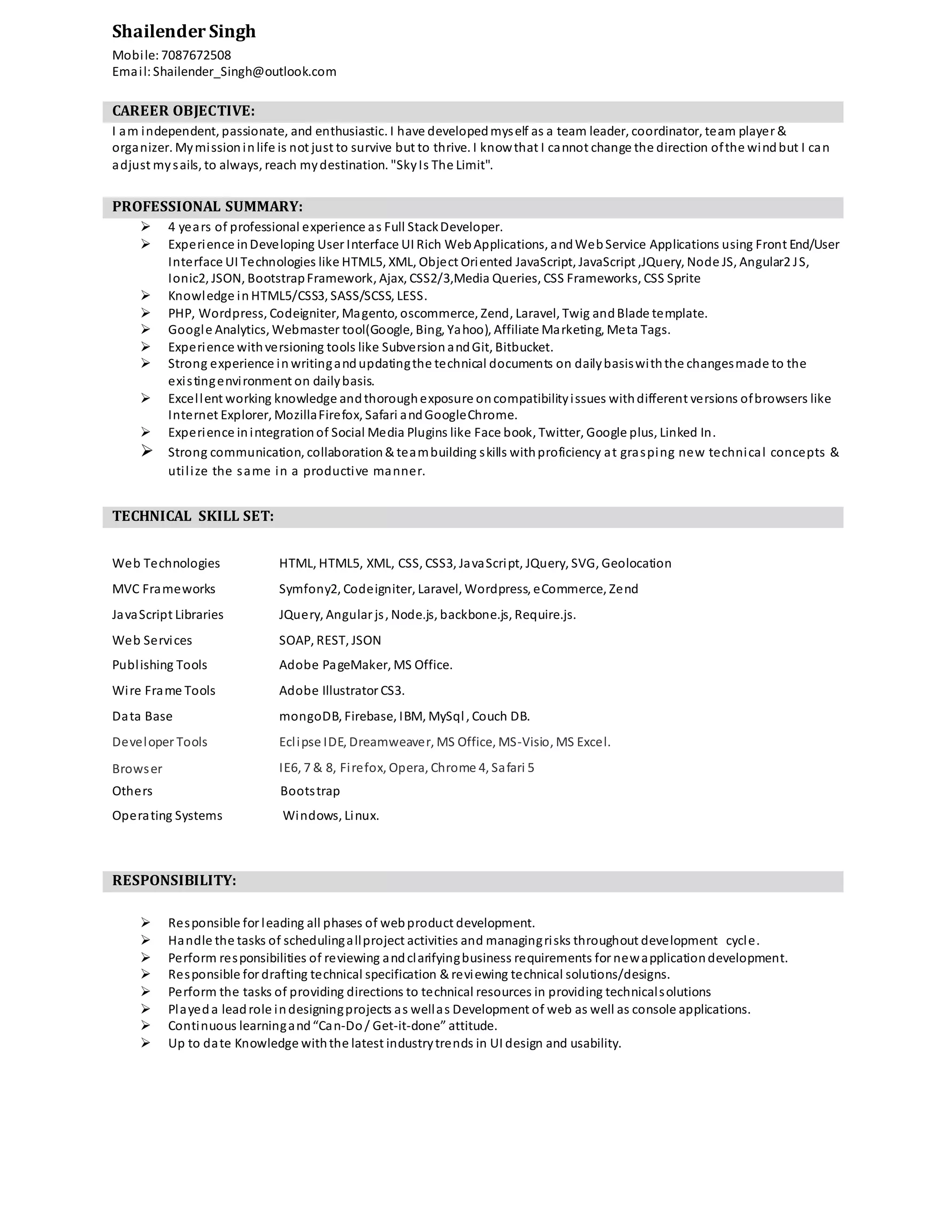 Shailender cv | DOCX