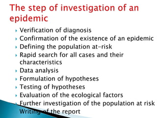 investigation of an epidemic | PPTX