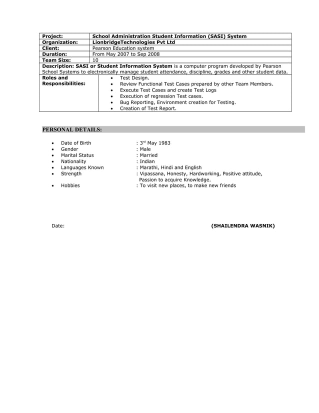 Shailendra Resume | DOC