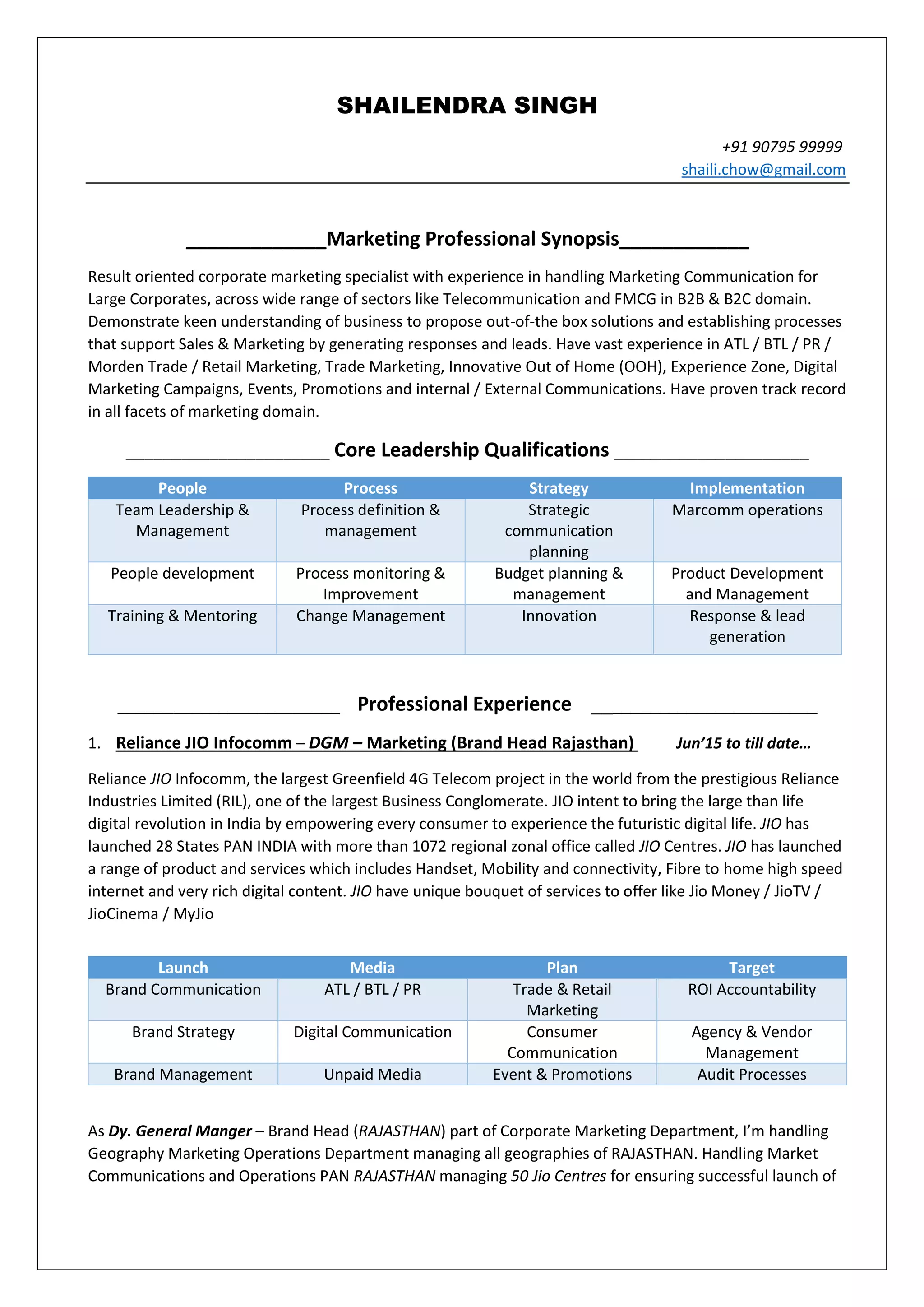 Shailendra Singh cv | PDF