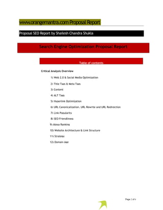 Website Pre SEO Analysis Report- Online Marketing: Search Engine ...