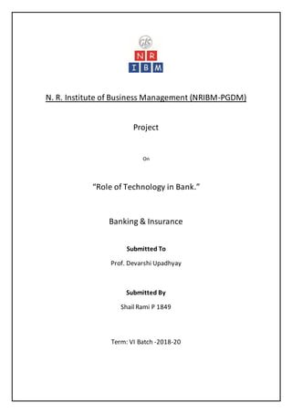 “Role of Technology in Bank.” | DOCX