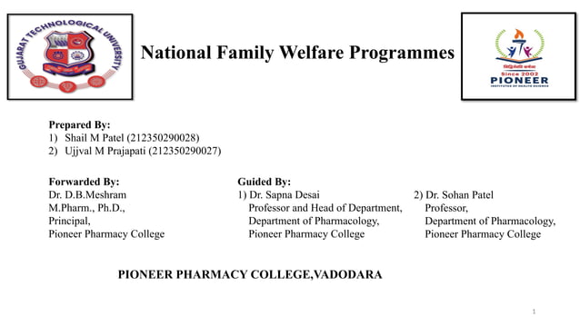 National family welfare programme | PPTX
