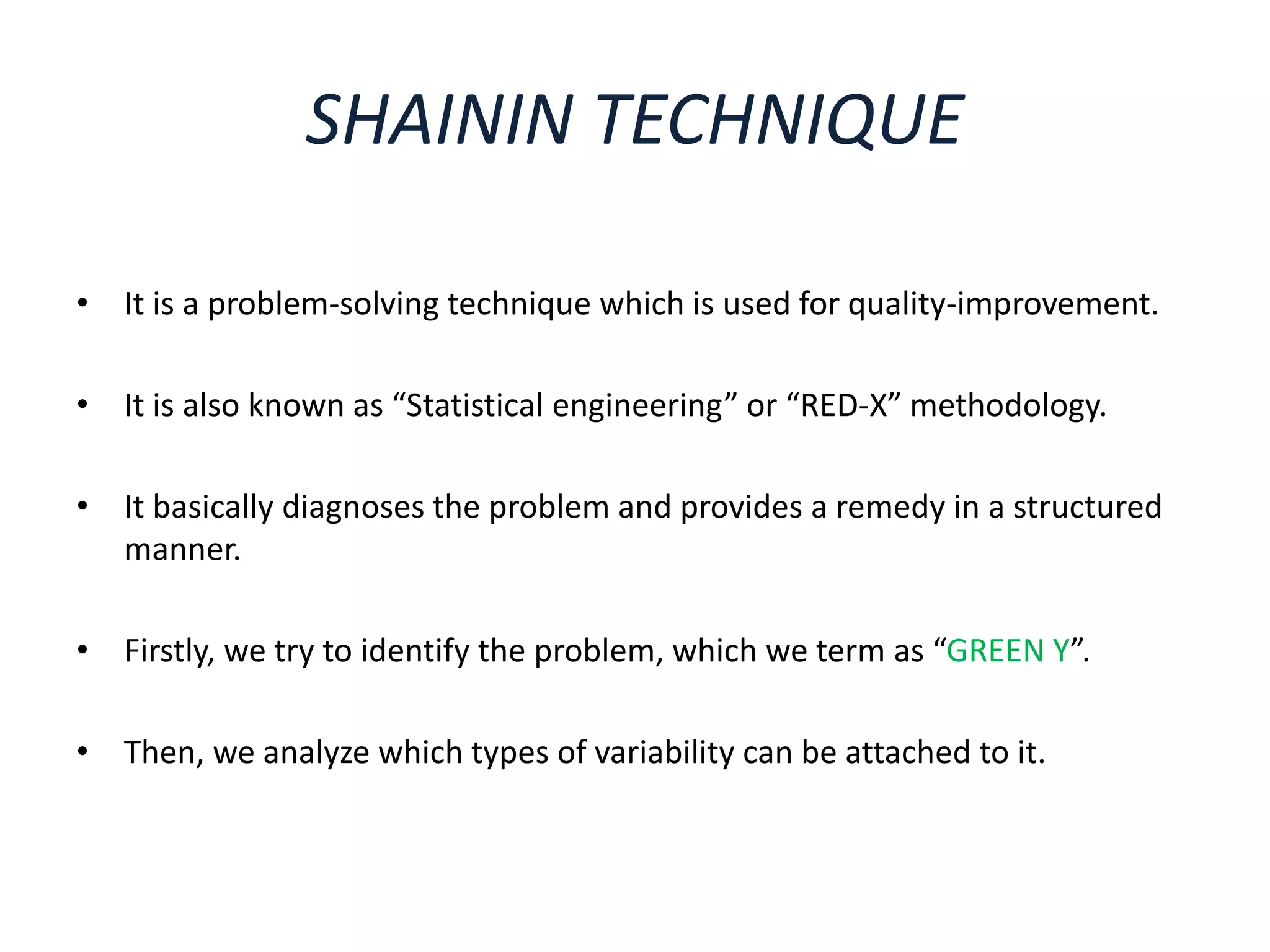 Shainin techniques | PPTX