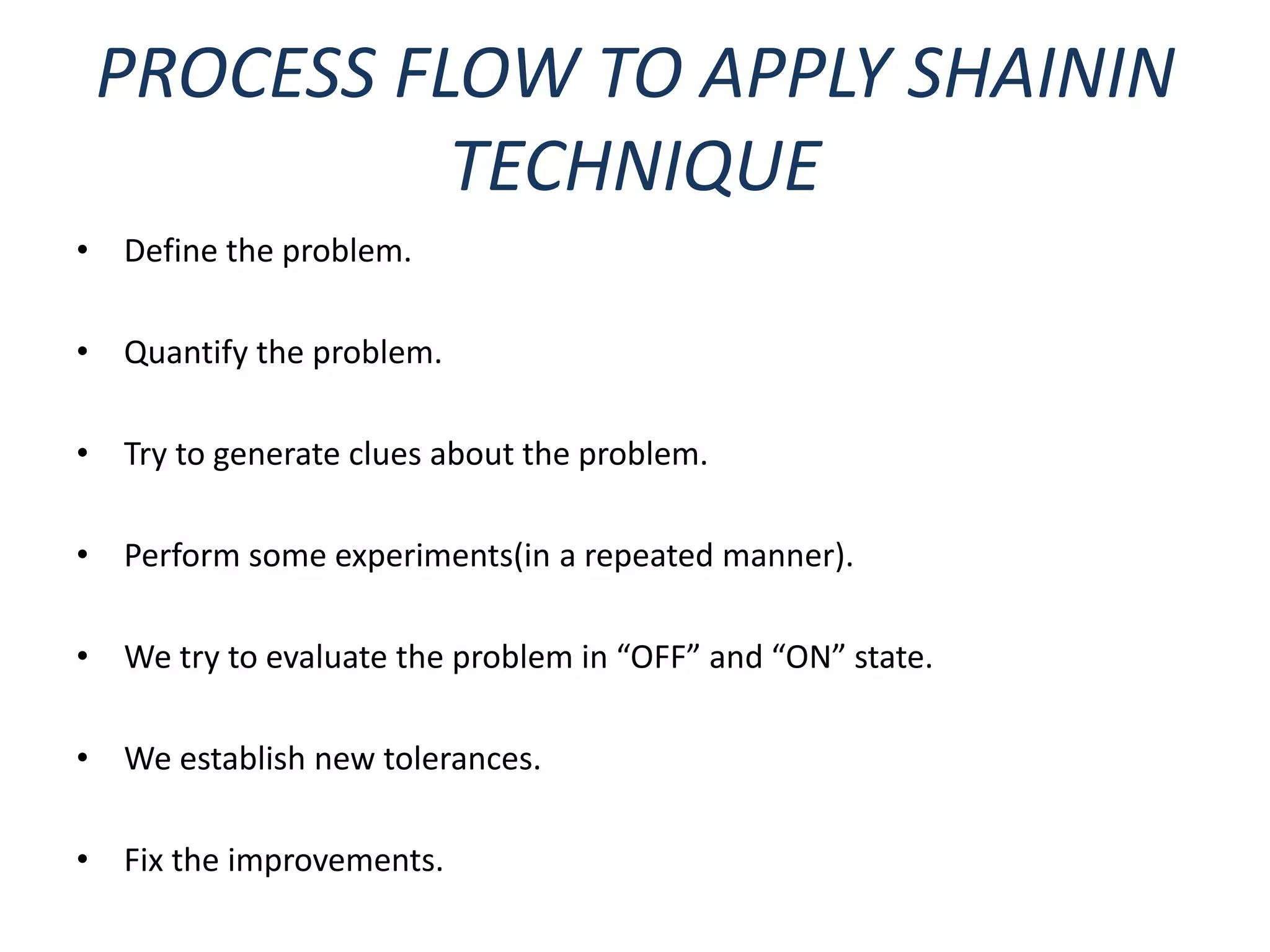 Shainin techniques | PPTX