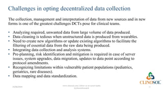 Transitioning to Decentralized Data Collection (DDC) for Site Burden ...