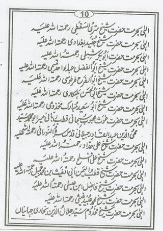 Shajra Sharif Huzoor Mujahid e Islam Syed Alamgir Ashraf Ashrafi Jilani ...