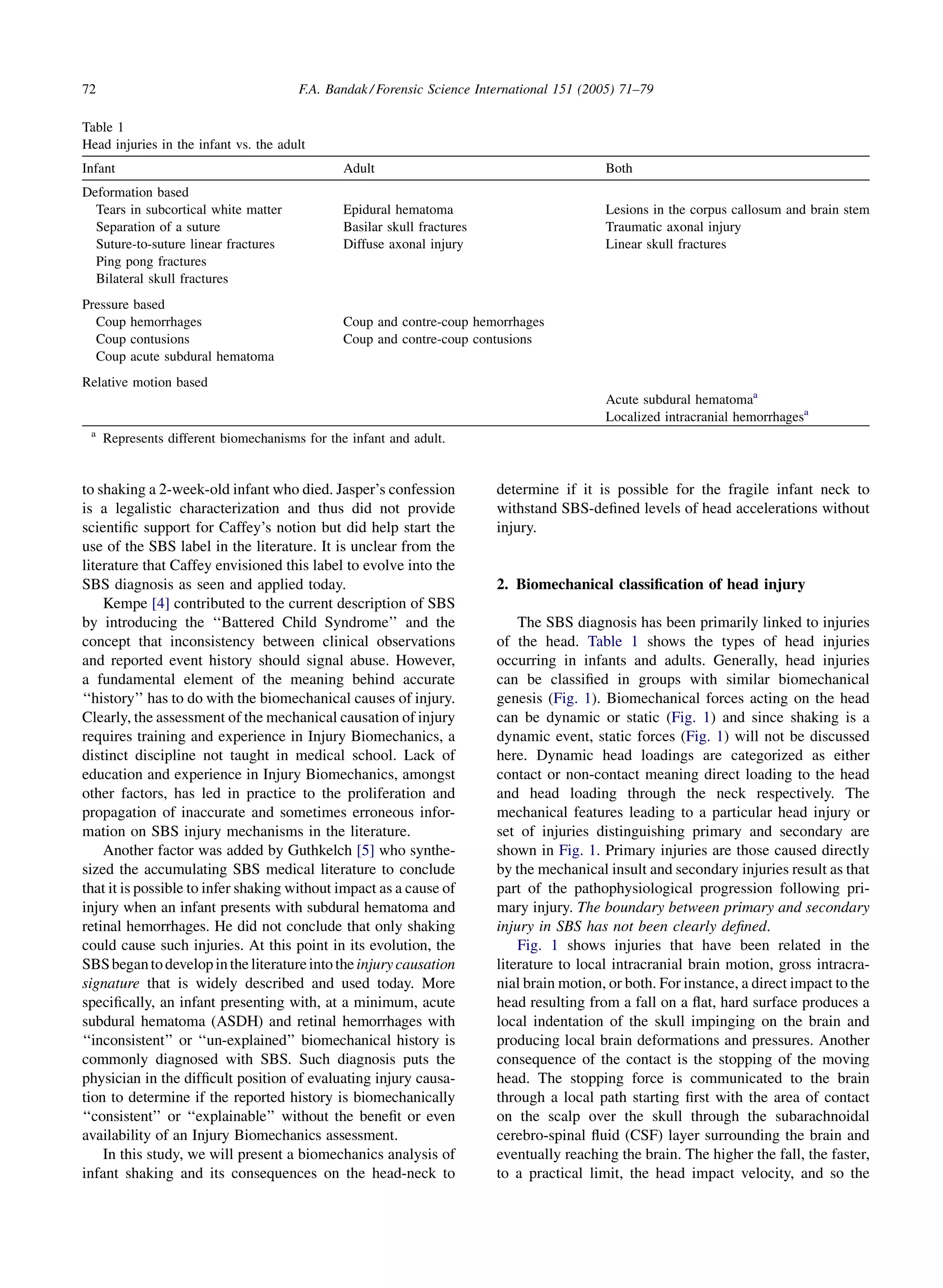 Shaken baby syndrome a biomechanics analysis of injury mechanisms | PDF