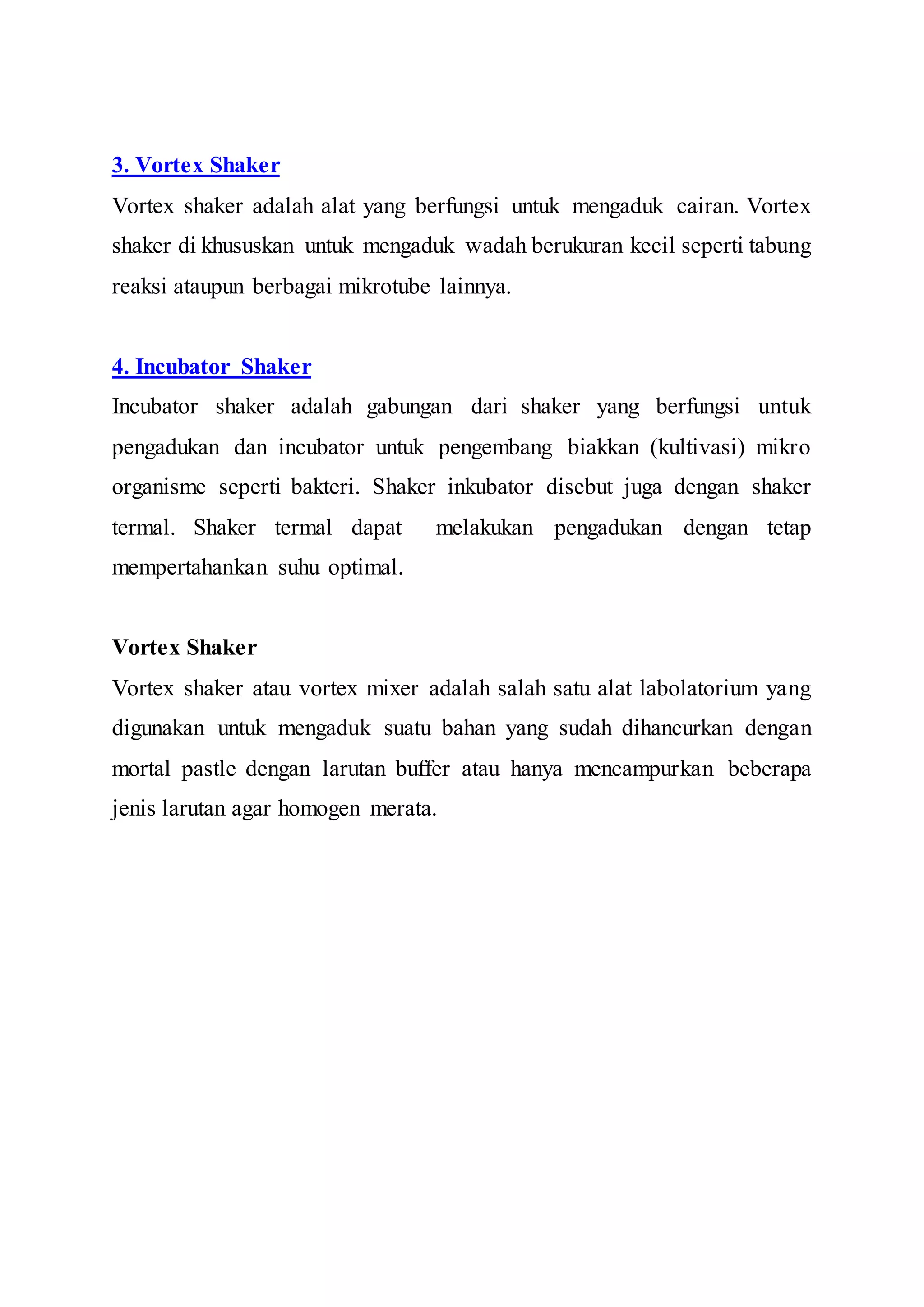 Shaker laboratorium | DOCX