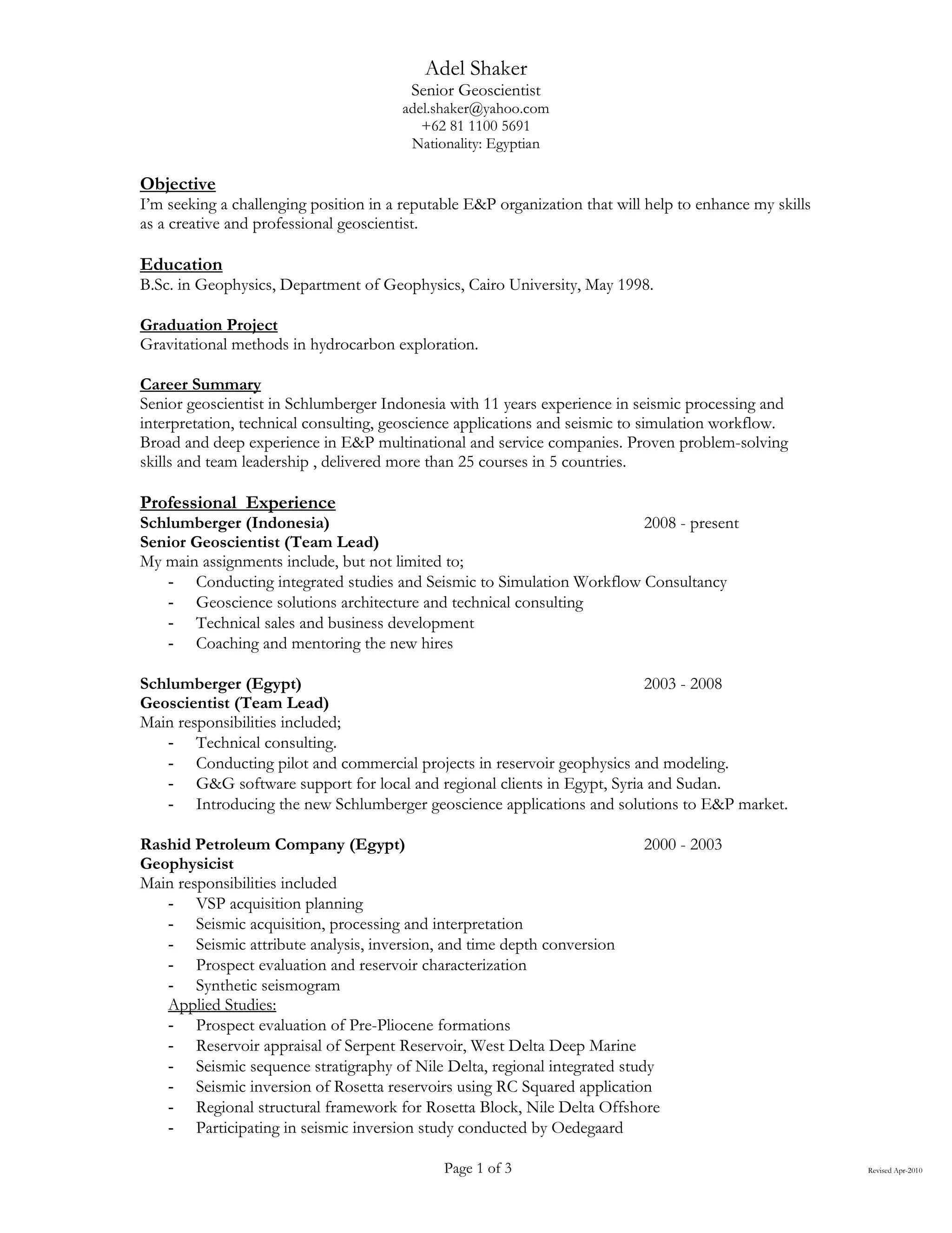 Shaker resume | PDF