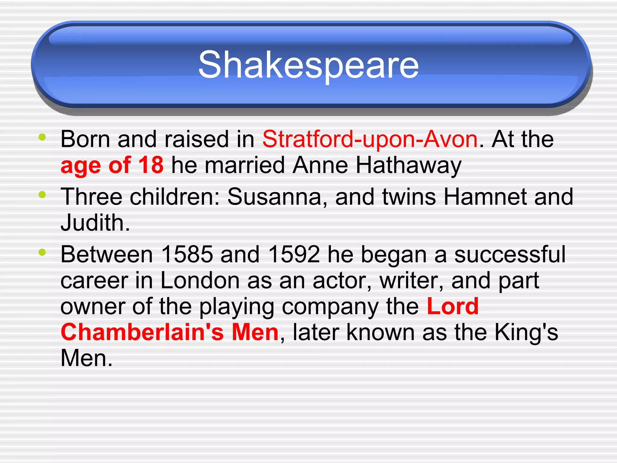 Shakespeare Background | PPT