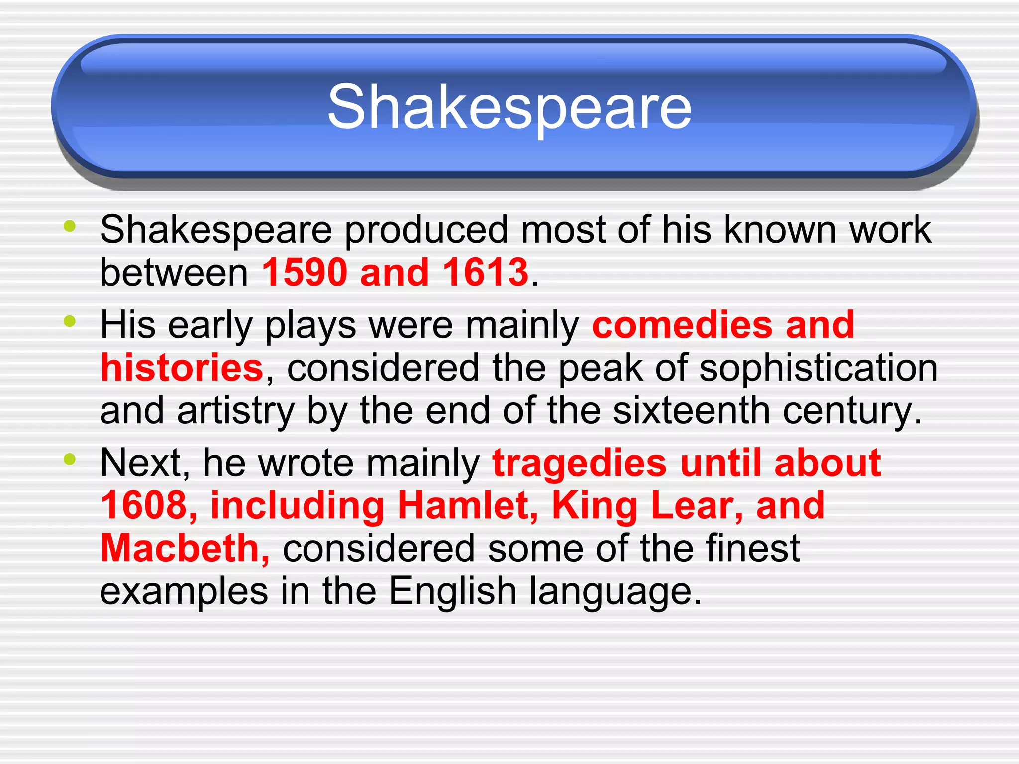 Shakespeare Background | PPT
