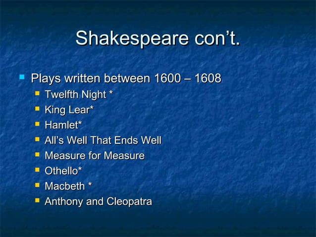 Shakespeare | PPT | Theater | Fine Art