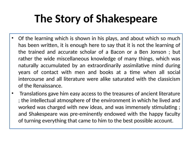 Shakespeare.pptx. in the history of English | PPT