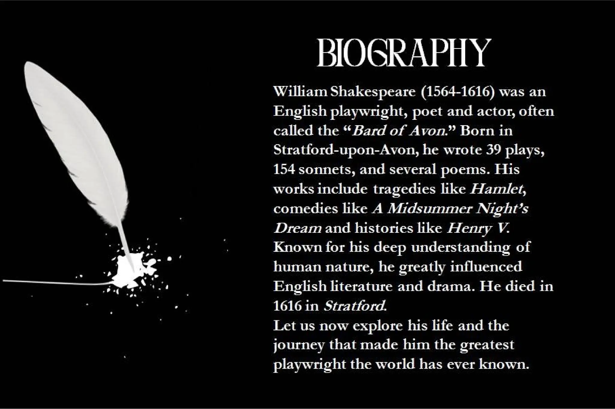 A Powerpoint presentation on The Bard of Avon, William Shakespeare | PPTX