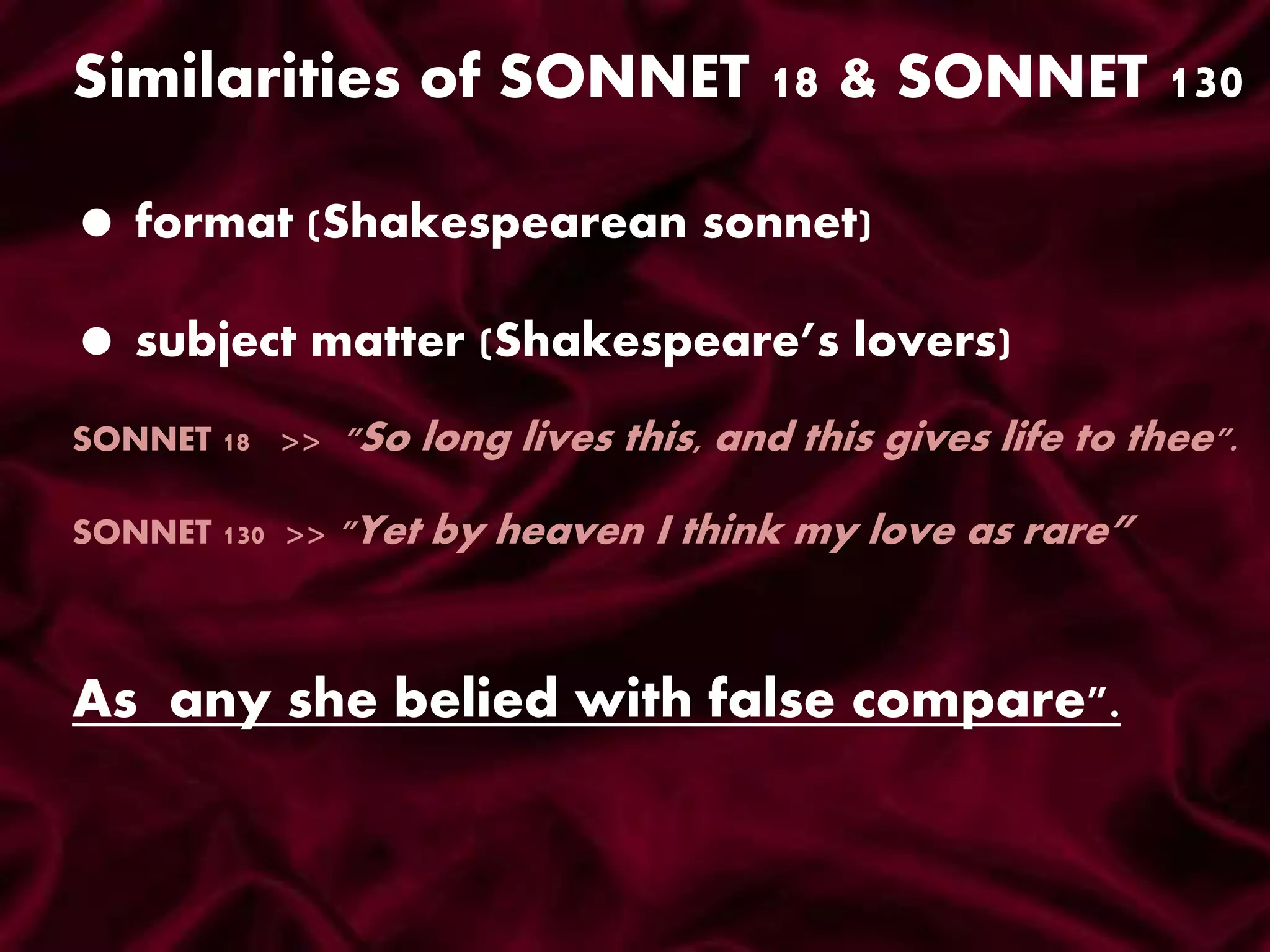 Shakespeare sonnet18-130 (1) | PPTX