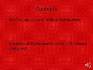 Shakespeare and violence | PPT