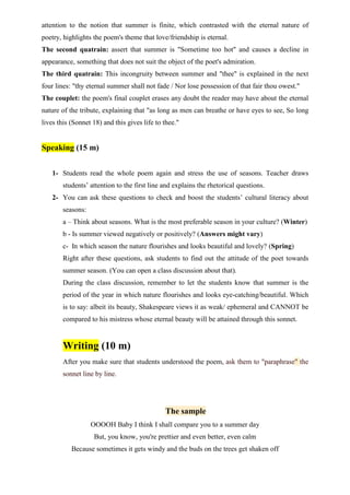 Shakespearean sonnet 18 | PDF