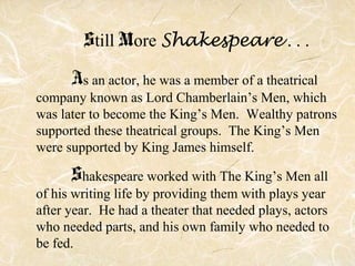 Shakespeare Background Info