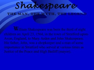 Shakespeare Background Info
