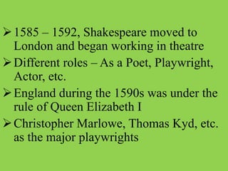 Shakespeare Biography | PPTX