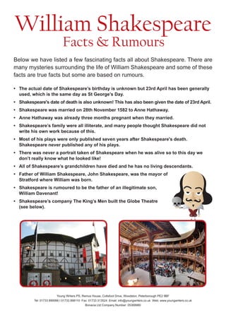 Shakespeare factpack lives | PDF