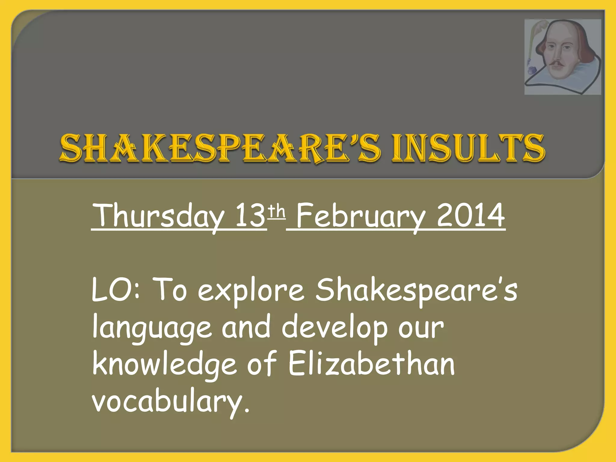Shakespeare insults | PPT