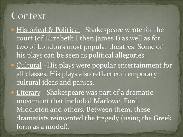 Introduction to Shakespeare - prior to A Level study | PPT