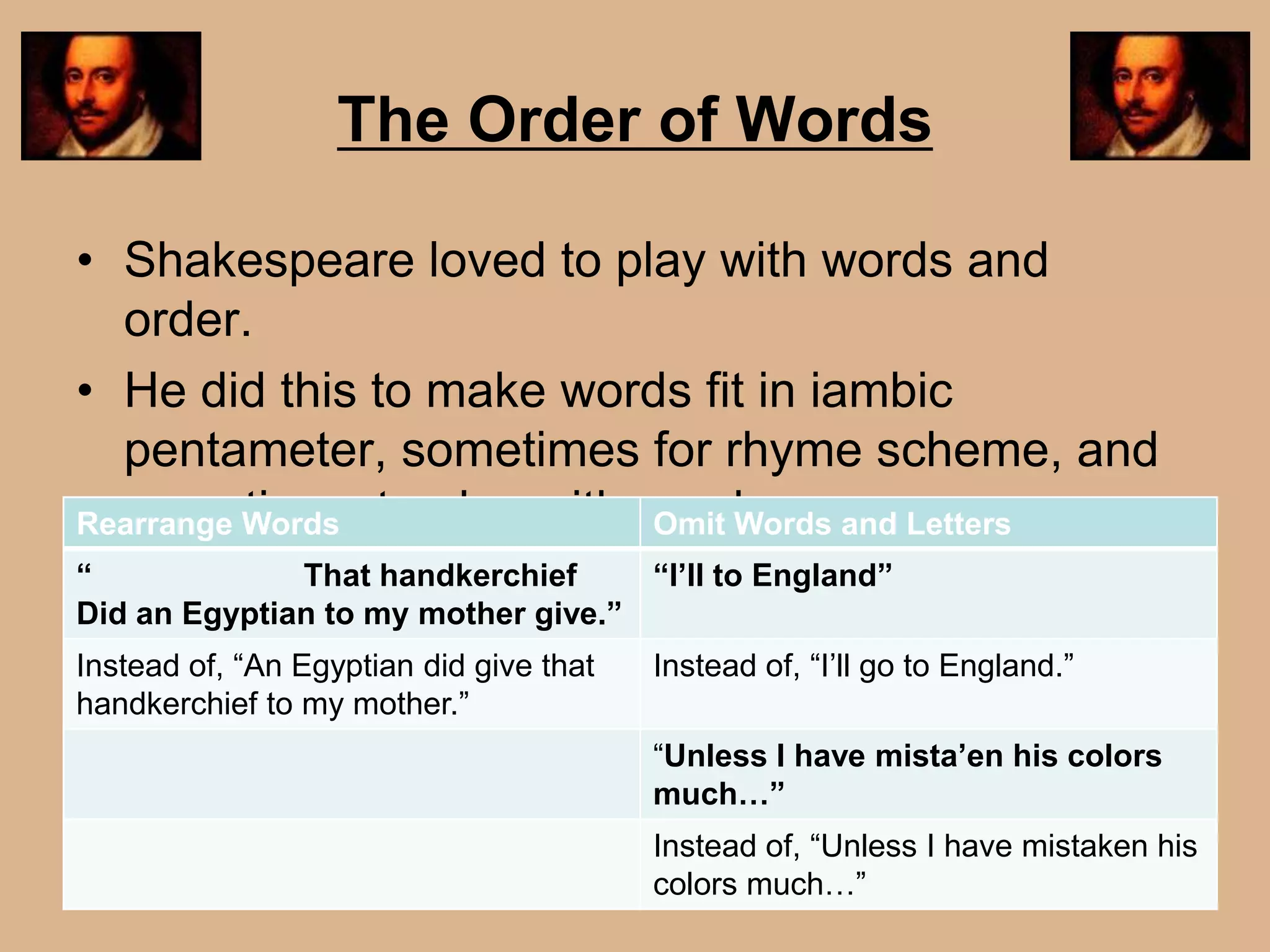 Shakespeare language powerpoint | PPT