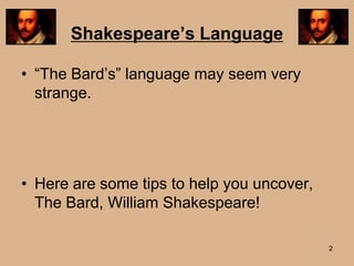 Shakespeare language powerpoint | PPT