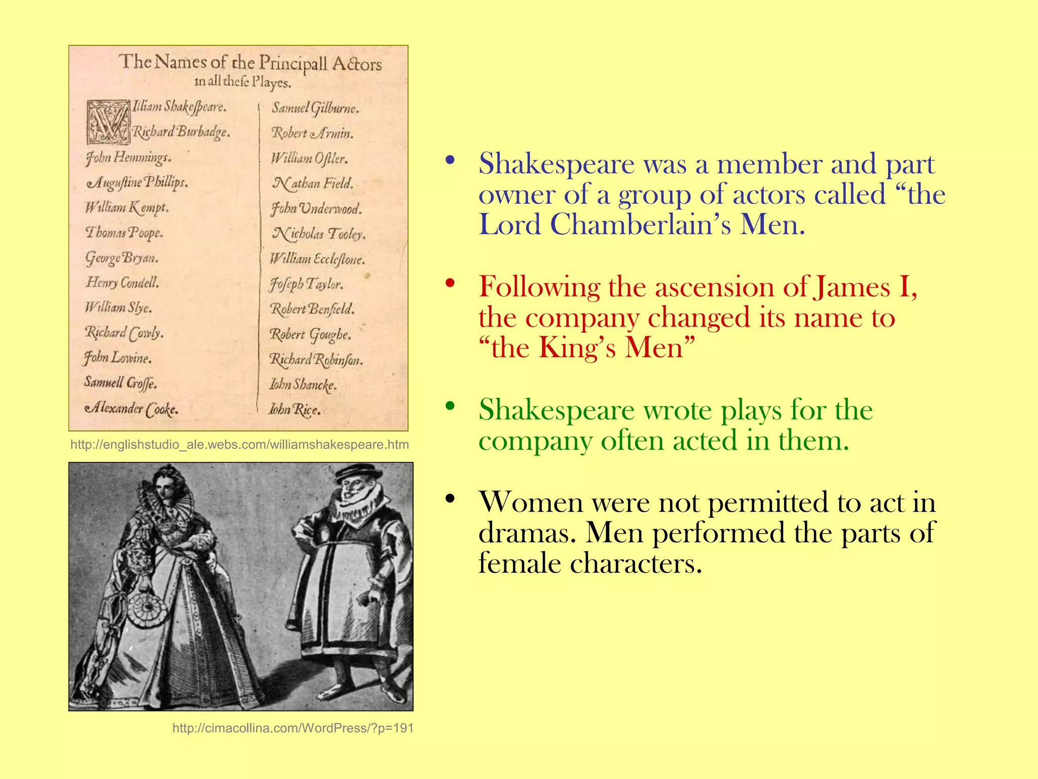 Shakespeare, life and work. | PPT