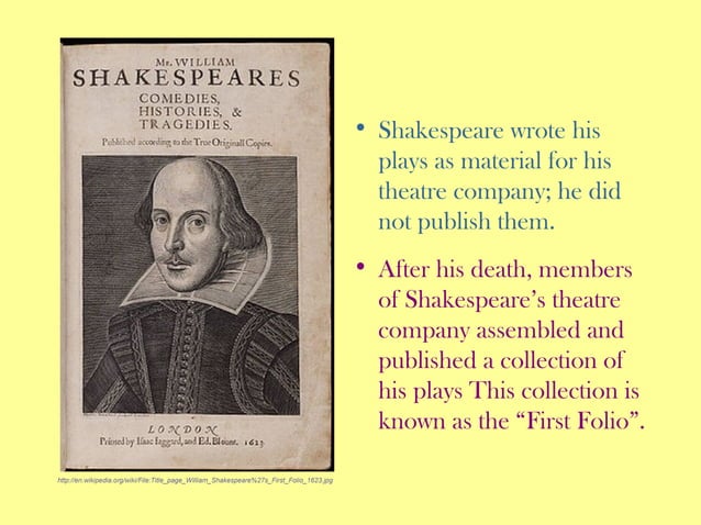Shakespeare, life and work. | PPT