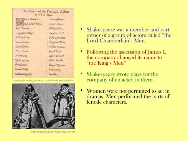 Shakespeare, life and work. | PPT