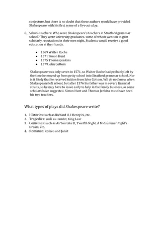 Shakespeare notes | DOCX | Christianity | Religion & Spirituality