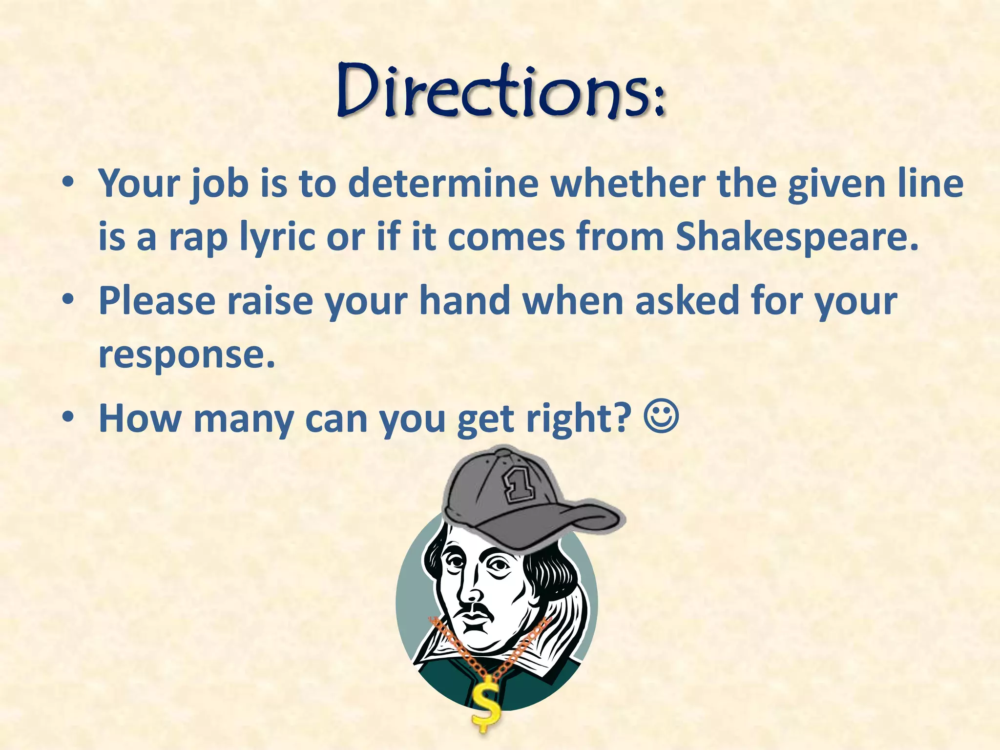 Shakespeare or Hip Hop? | PPTX
